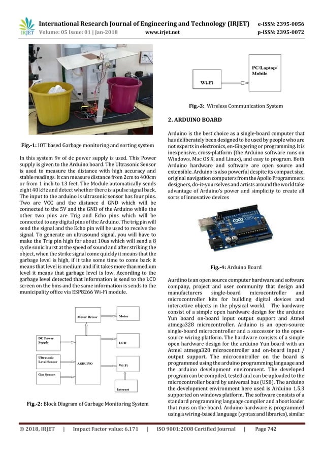 IRJET-IOT Based Garbage Monitoring and Sorting System | PDF