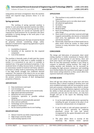 irjet-Design and Fabrication of Pneumatic Sheet Metal Cutting Machine-A ...
