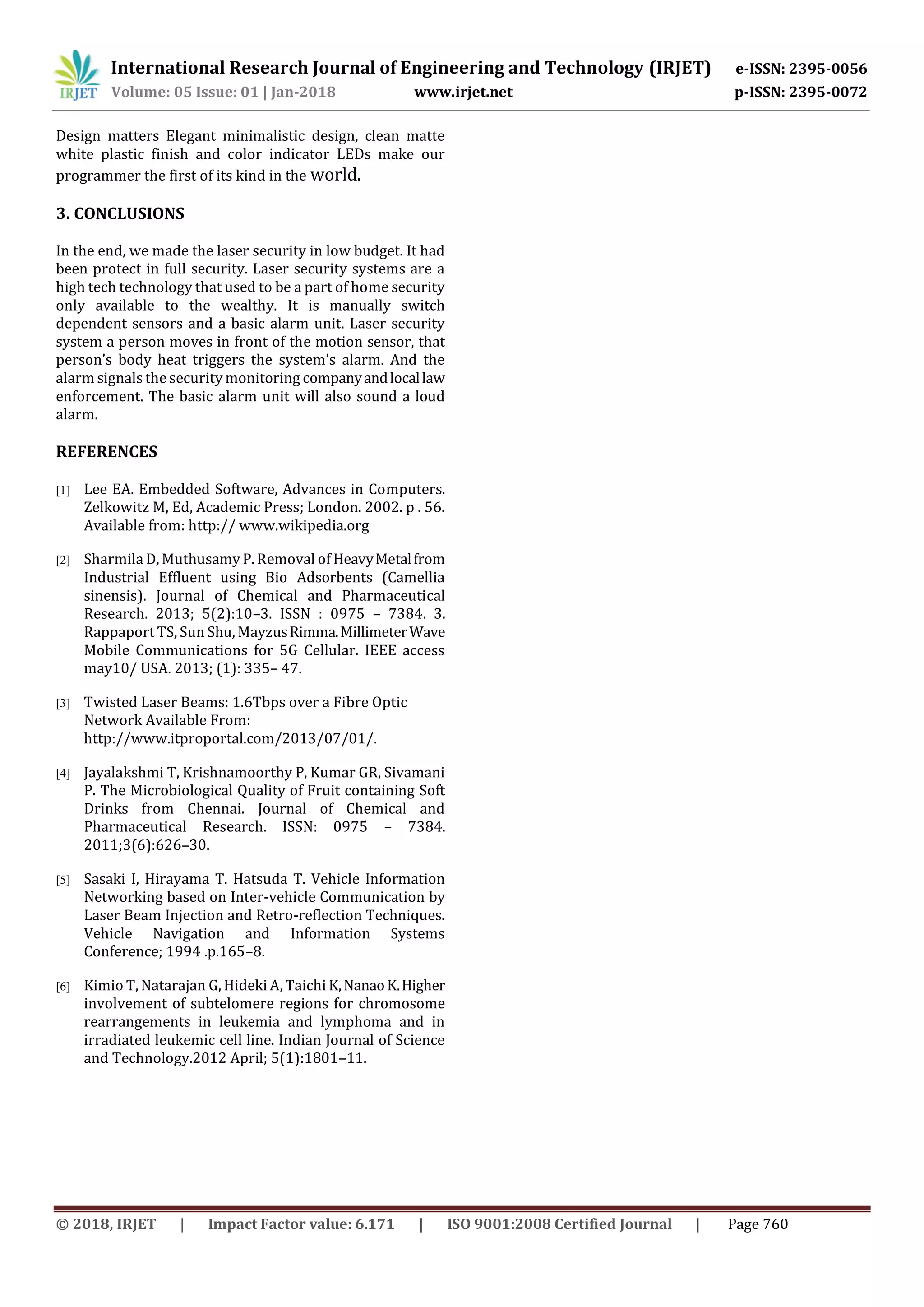 IRJET-Laser Based Security System for Home | PDF