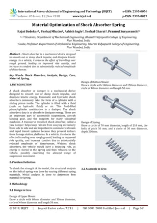 IRJET- Material Optimization of Shock Absorber Spring | PDF
