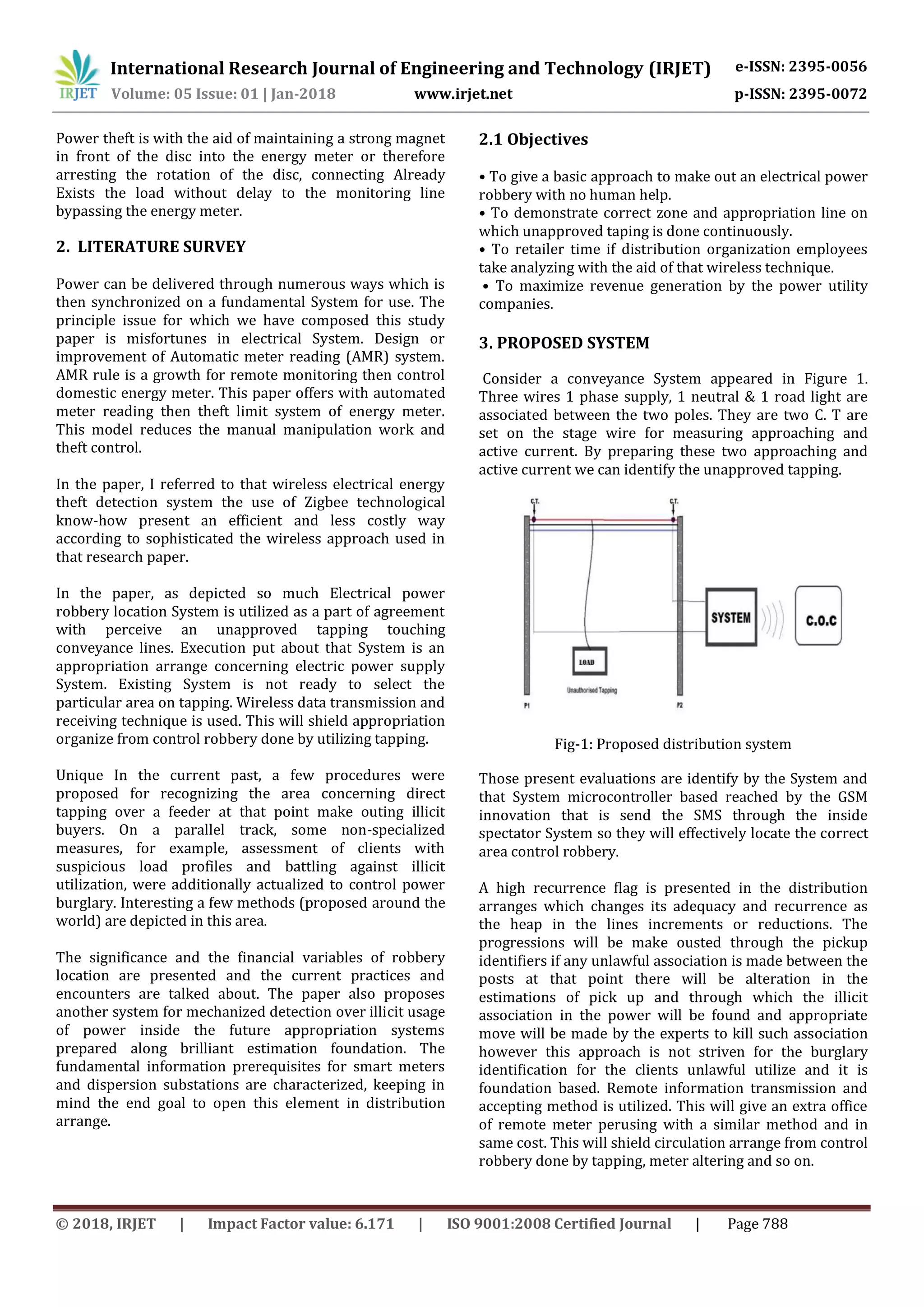 IRJET-Electrical Power Robbery Detection and Transformer Fault Detection | PDF