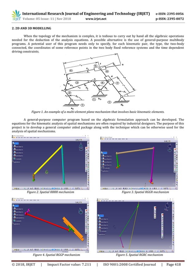 IRJET- Kinematic Analysis of Planar and Spatial Mechanisms using Matpack | PDF