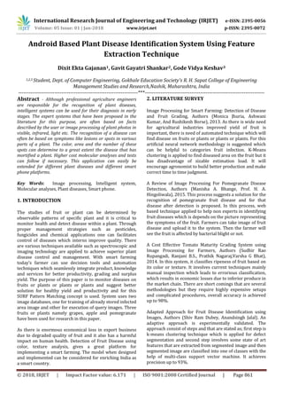 IRJET-Android Based Plant Disease Identification System using Feature Extraction Technique | PDF