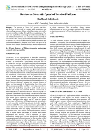 IRJET- Review On Semantic Open IoT Service Platform | PDF