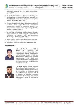 IRJET-Hardware Co-Simulation of Classical Edge Detection Algorithms using Xilinx System ...