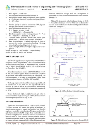 IRJET-Needle Type Gates to be Fixed on Waste Weir of Dam | PDF