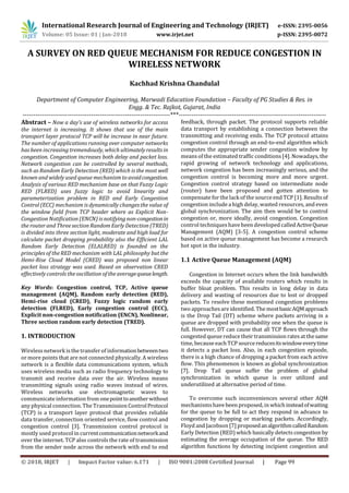 IRJET-A Survey on Red Queue Mechanism for Reduce Congestion in Wireless Network | PDF