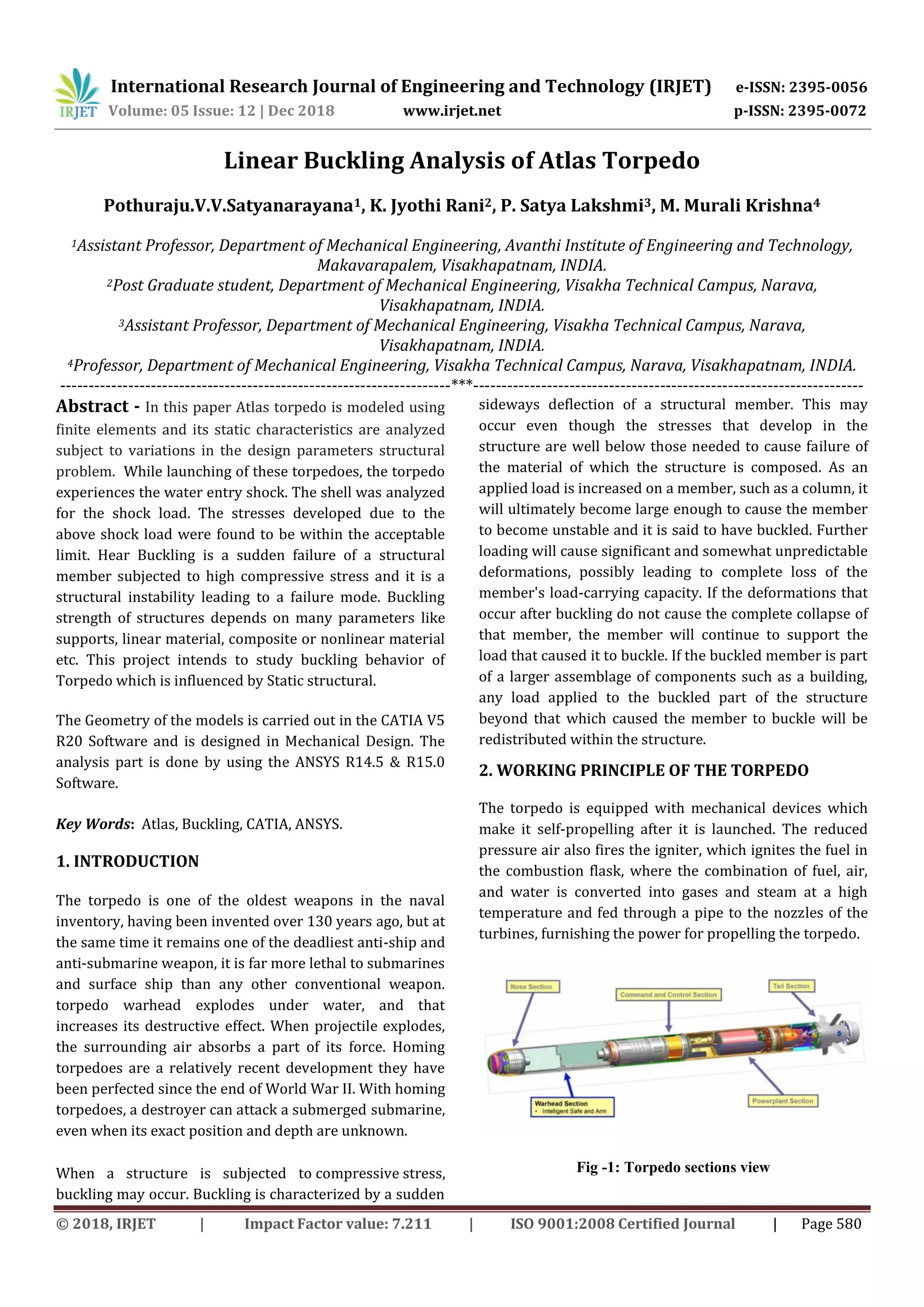 IRJET- Linear Buckling Analysis of Atlas Torpedo | PDF