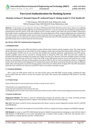 IRJET- Two Level Authentication for Banking System | PDF