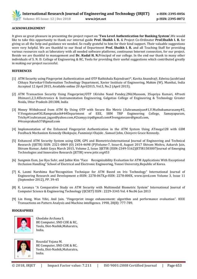 IRJET- Two Level Authentication for Banking System | PDF