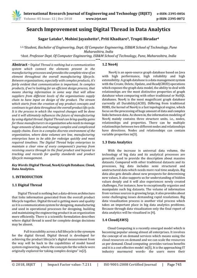 IRJET- Search Improvement using Digital Thread in Data Analytics | PDF