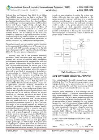 IRJET- Optimum Design of PSO based Tuning using PID Controller for an Automatic Voltage ...