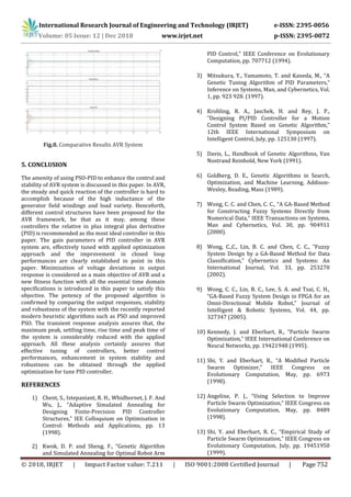 IRJET- Optimum Design of PSO based Tuning using PID Controller for an Automatic Voltage ...