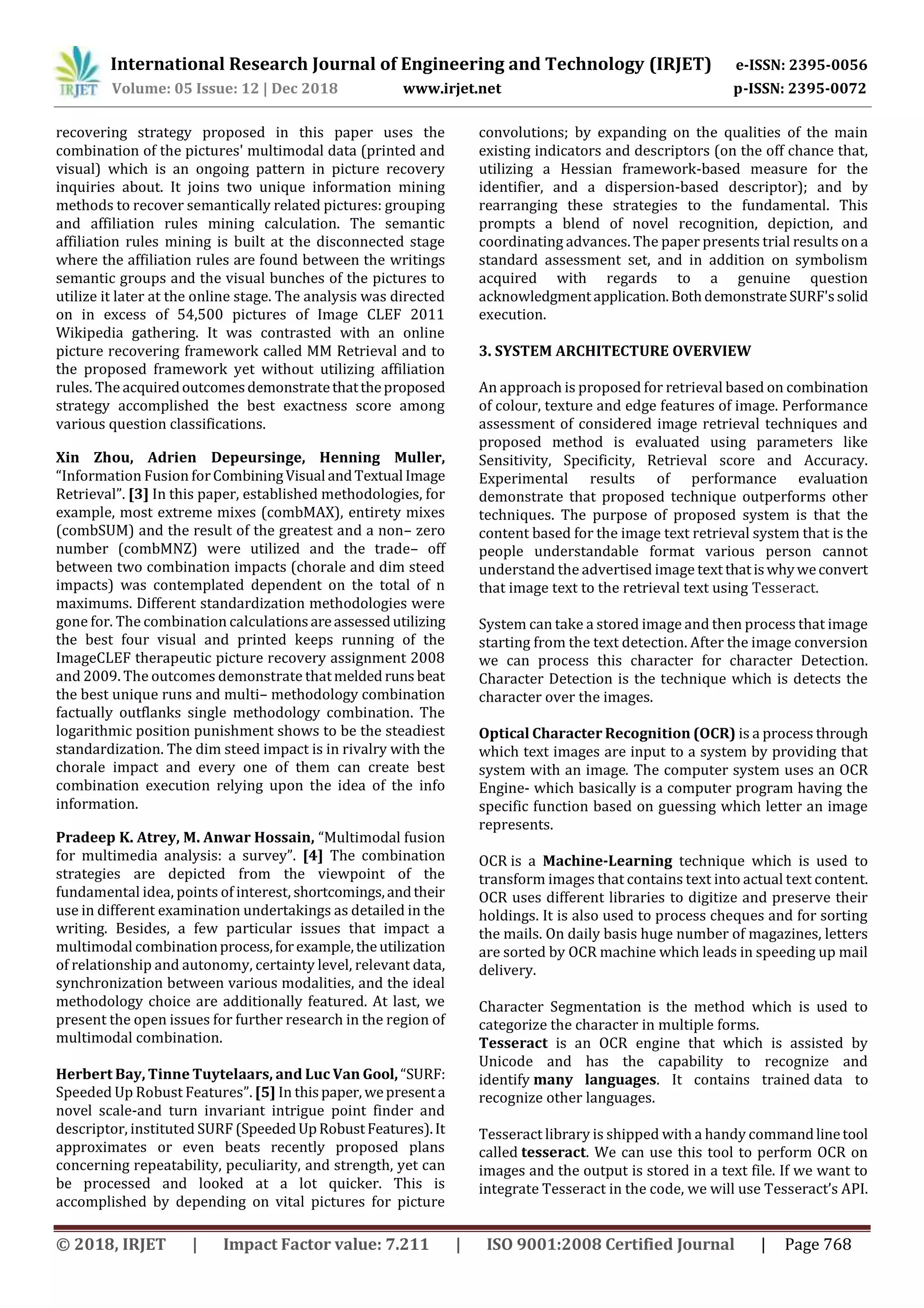 IRJET- A Survey on Image Retrieval using Machine Learning | PDF
