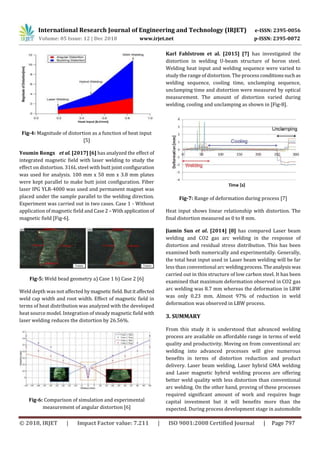 IRJET- Advanced Welding Processes for Distortion Reduction: A Review | PDF