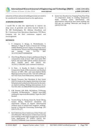 IRJET- Advanced Welding Processes for Distortion Reduction: A Review | PDF