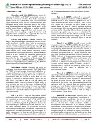 IRJET- Management of Traffic at Road Intersection using Software Modelling | PDF