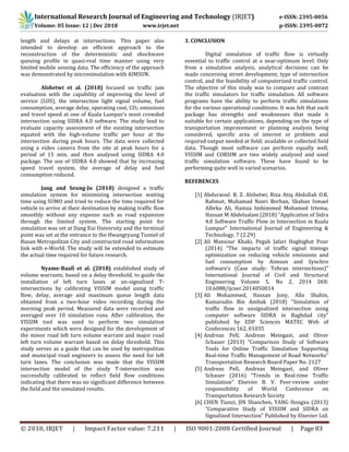 IRJET- Management of Traffic at Road Intersection using Software Modelling | PDF