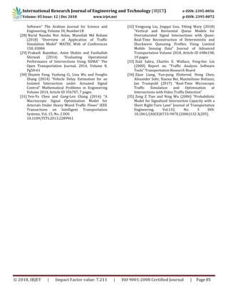 IRJET- Management of Traffic at Road Intersection using Software Modelling | PDF