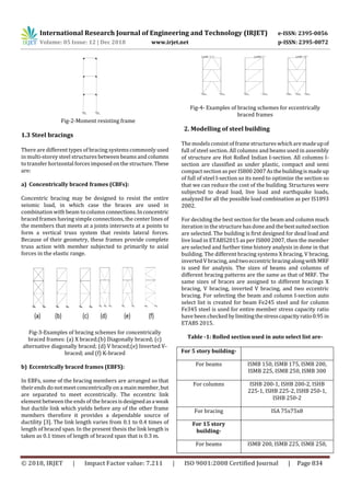 IRJET- Nonlinear Dynamic Analysis of Steel Building using Different Types of Bracing System | PDF