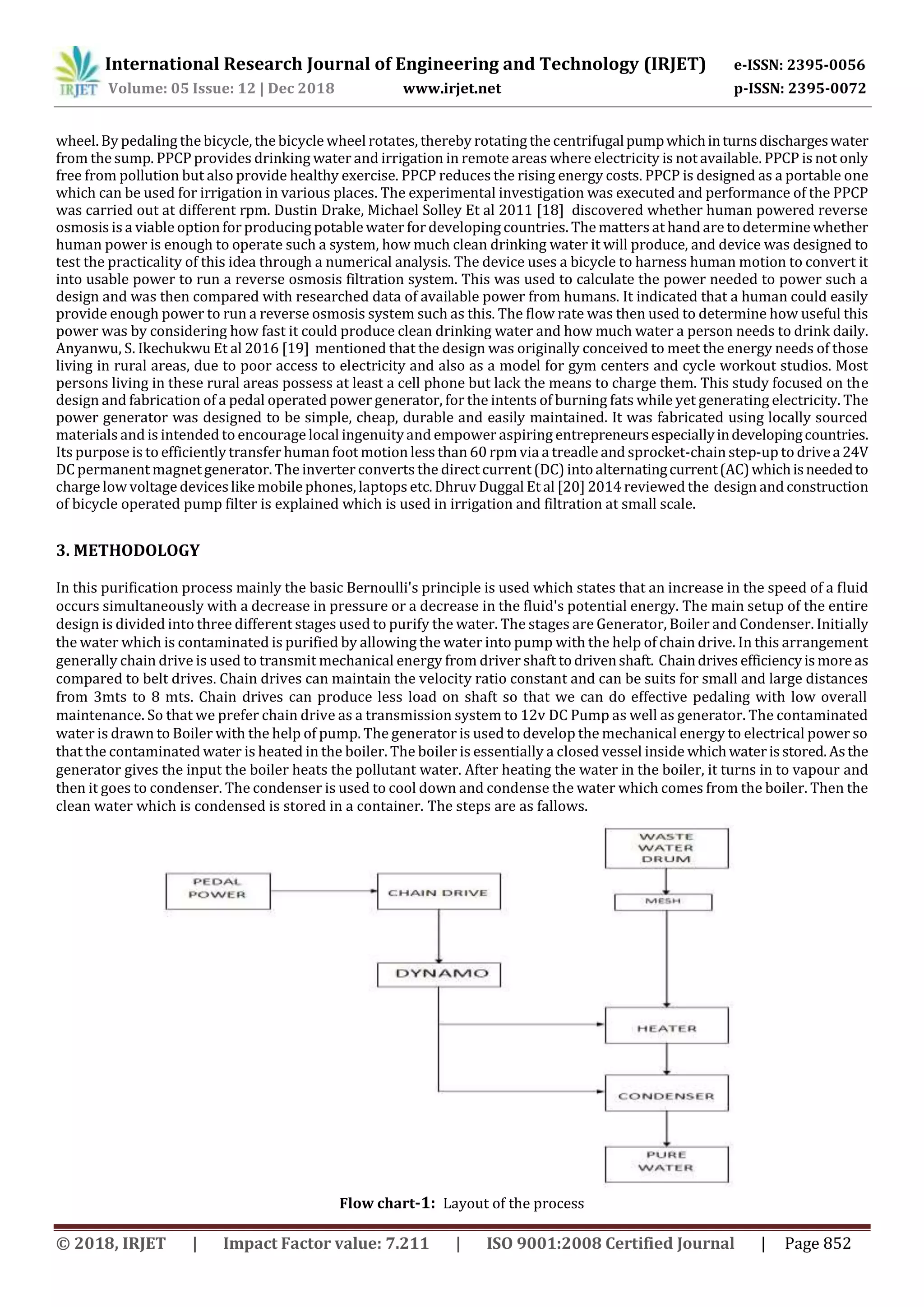 IRJET- Pedal Powered Water Purification - A Survey | PDF