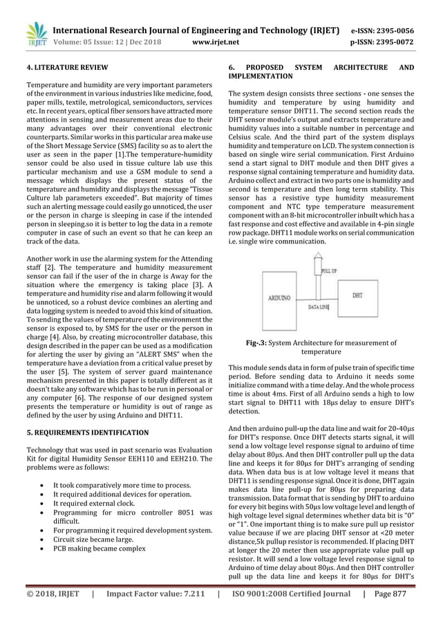 IRJET- Measurement of Temperature and Humidity by using Arduino Tool and DHT11 | PDF