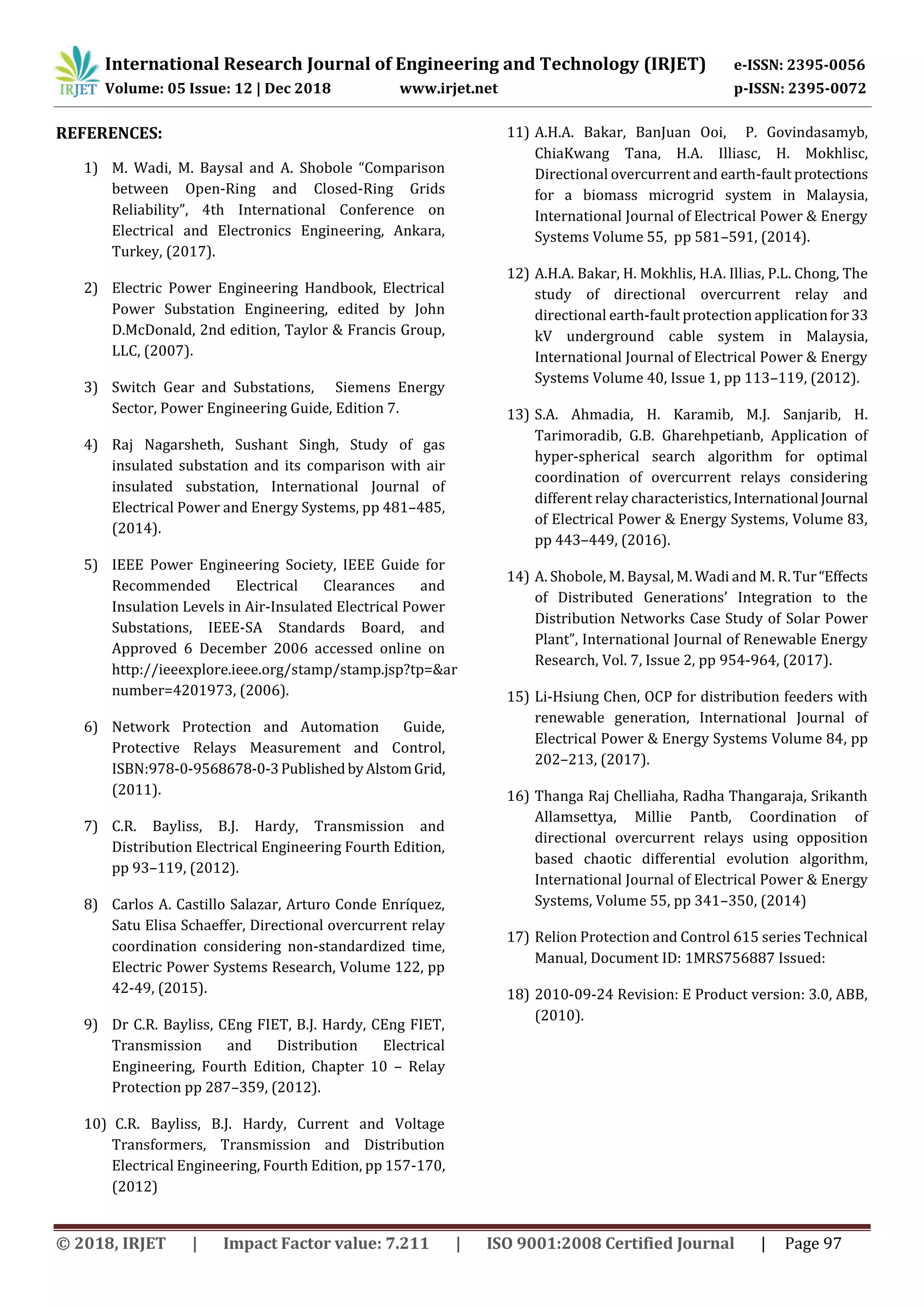 IRJET- Study Over Current Relay (MCGG53) Response using Matlab Model | PDF