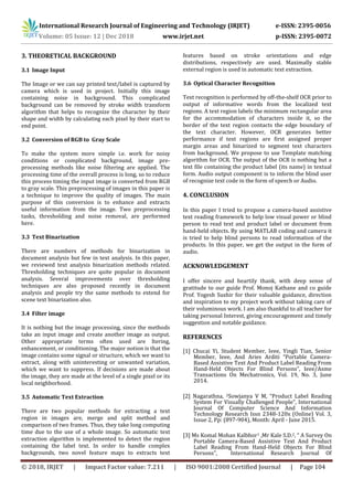 IRJET- Review on Text Recognization of Product for Blind Person using ...