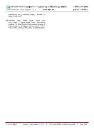 IRJET- Review on Text Recognization of Product for Blind Person using ...