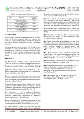 IRJET- Experimental Study on Mechanical Properties of Sheep Wool and E ...