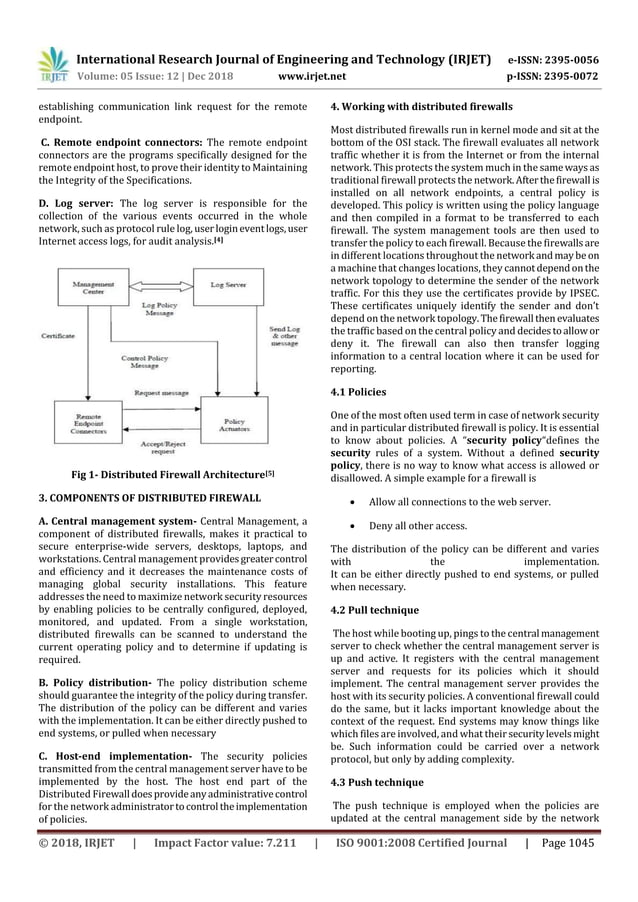 Irjet Data Security In Local Network Through Distributed Firewalls A