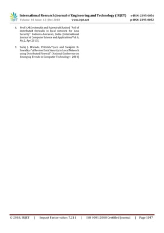 IRJET- Data Security in Local Network through Distributed Firewalls: A Review | PDF