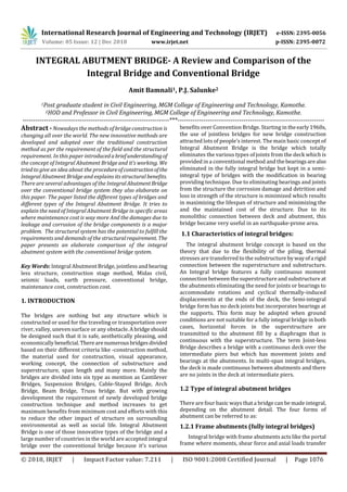 IRJET- Integral Abutment Bridge- A Review and Comparison of the ...