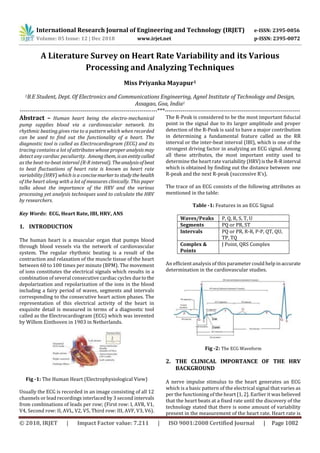 IRJET- A Literature Survey on Heart Rate Variability and its Various ...