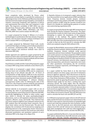 IRJET- A Literature Survey on Heart Rate Variability and its Various Processing and Analyzing ...