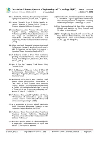 IRJET- Comparative Study of Grout Materials for Dam Repair | PDF