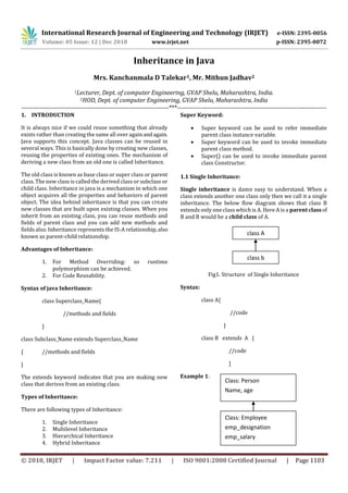 IRJET- Inheritance in Java | PDF