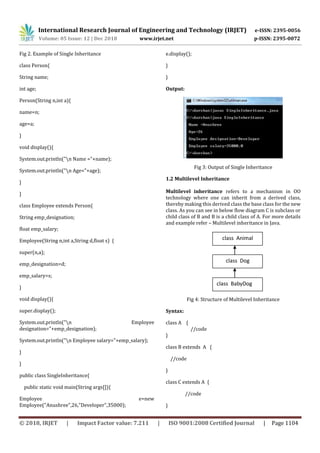 IRJET- Inheritance in Java | PDF