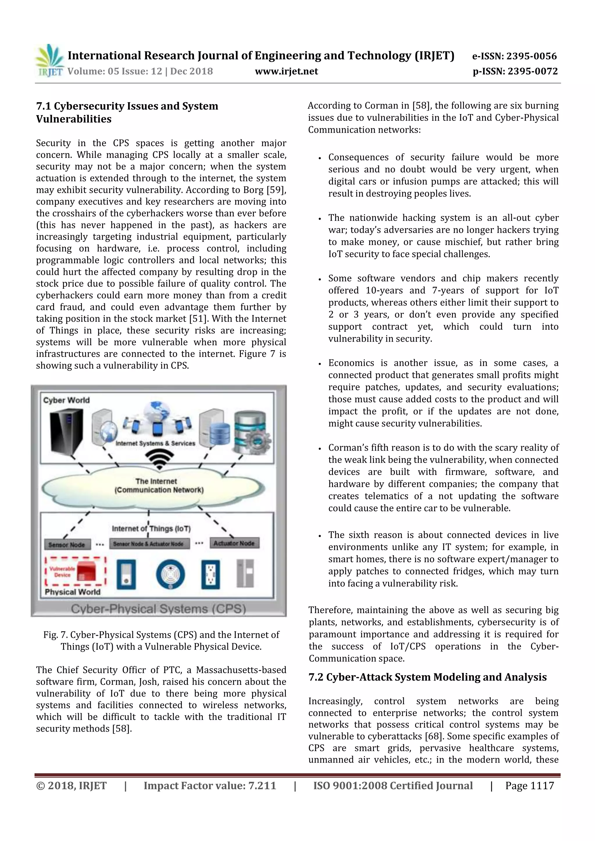 IRJET- Architectural Modeling and Cybersecurity Analysis of Cyber-Physical Systems - A Technical ...