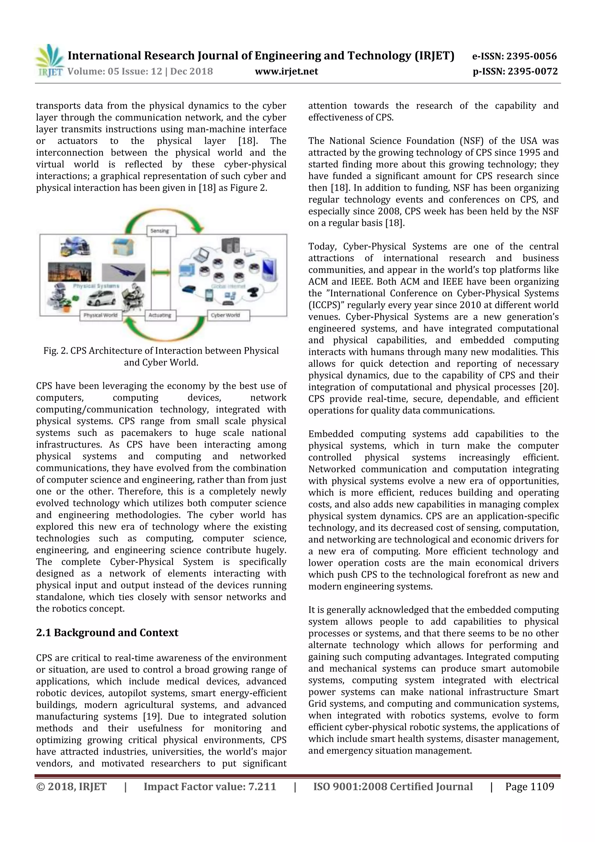 IRJET- Architectural Modeling and Cybersecurity Analysis of Cyber-Physical Systems - A Technical ...