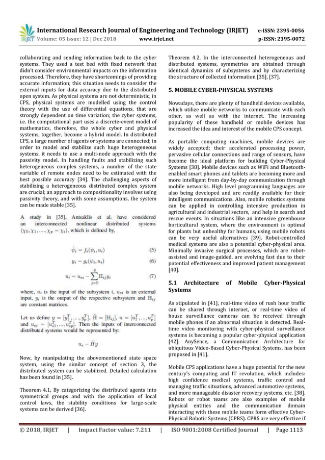 IRJET- Architectural Modeling and Cybersecurity Analysis of Cyber-Physical Systems - A Technical ...