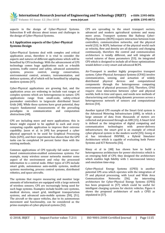 IRJET- Architectural Modeling and Cybersecurity Analysis of Cyber-Physical Systems - A Technical ...