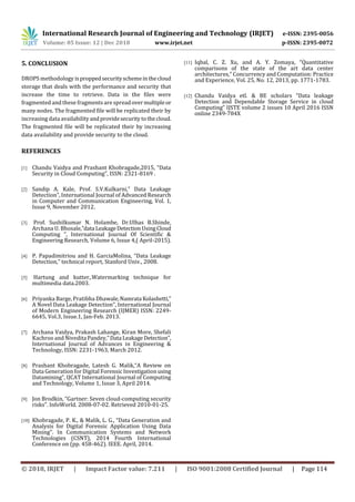 IRJET- Detecting Data Leakage and Implementing Security Measures in Cloud Computing | PDF