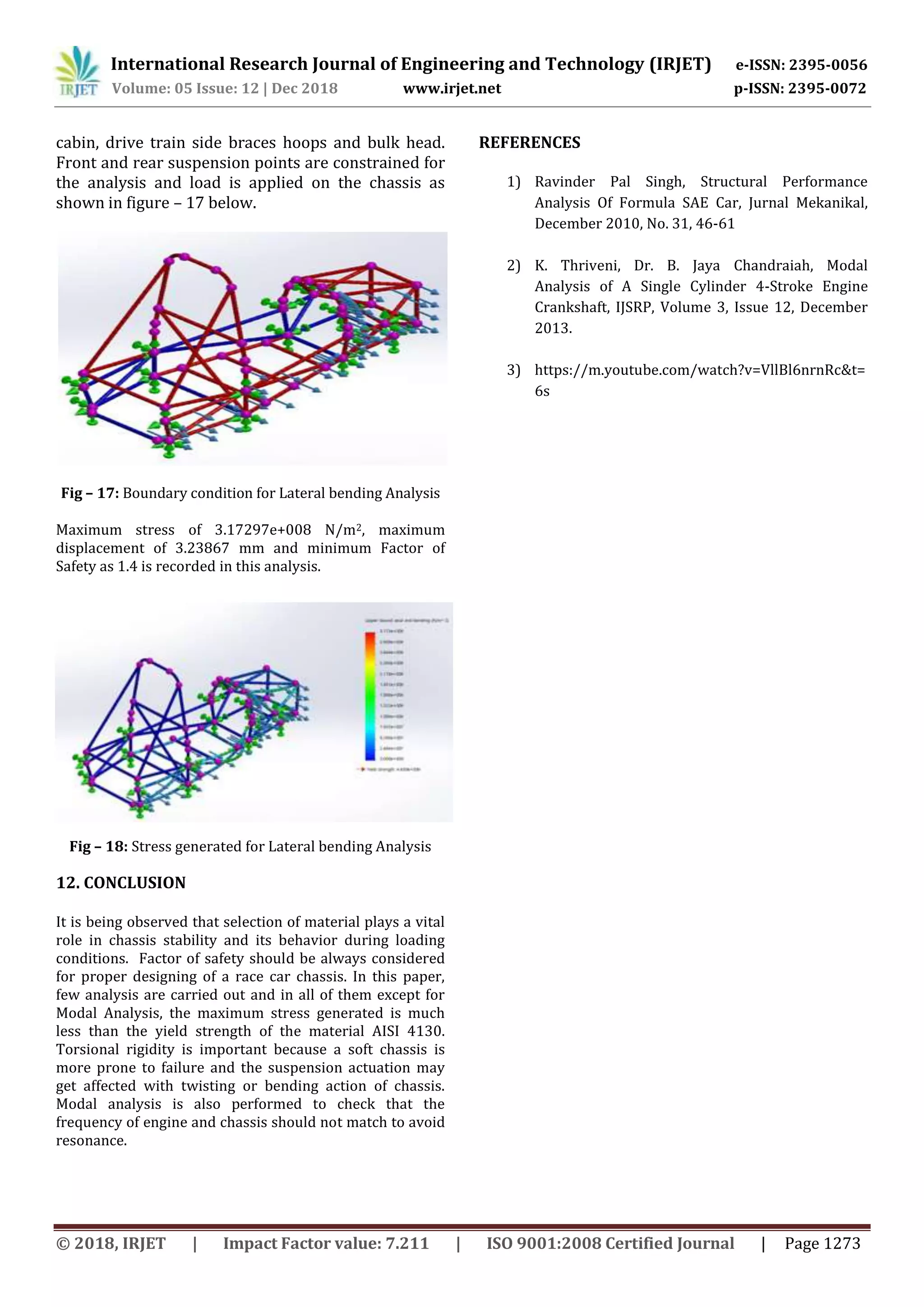 IRJET- Structural Analysis of Student Formula Race Car Chassis | PDF