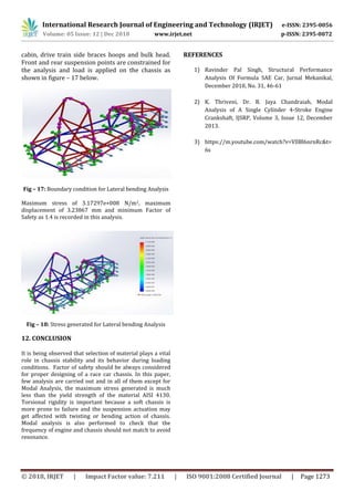 IRJET- Structural Analysis of Student Formula Race Car Chassis | PDF