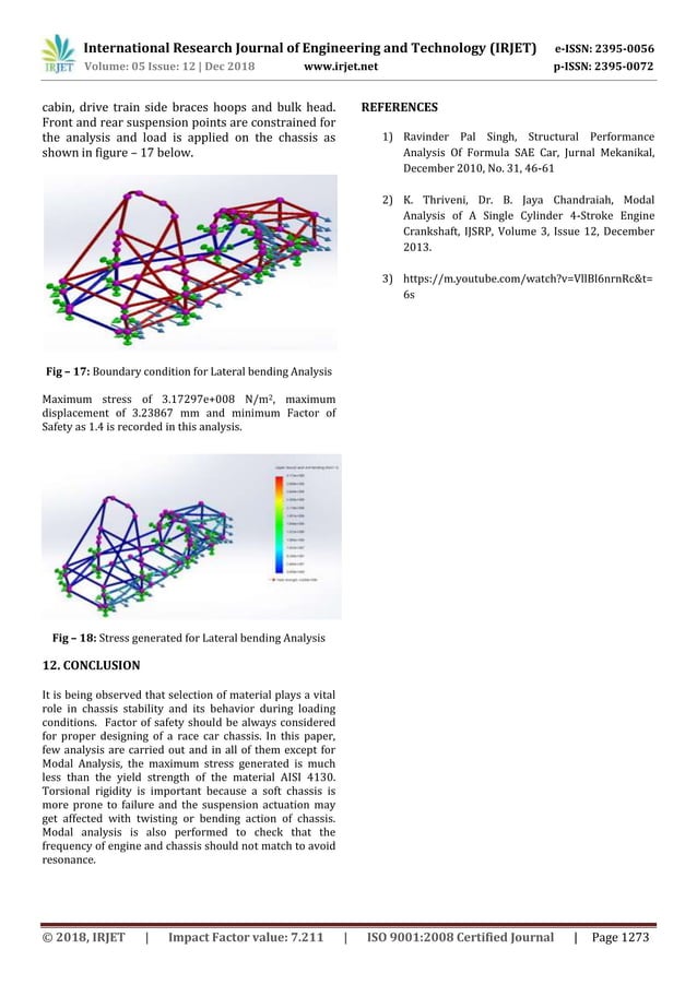 IRJET- Structural Analysis of Student Formula Race Car Chassis | PDF