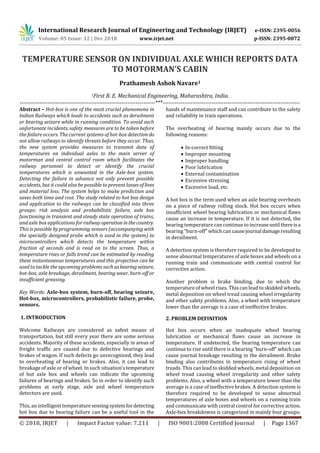 IRJET- Temperature Sensor on Individual Axle which Reports Data to ...