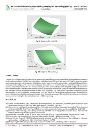IRJET- Development of Mathematical Models to Predict Weld Bead Geometry of Butt Welded HSLA ...