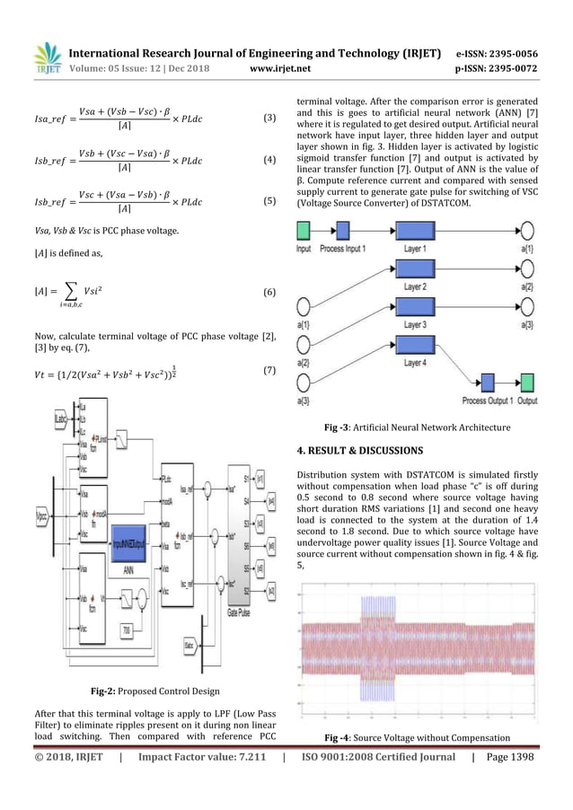 IRJET- Power Quality Improvement by DSTATCOM Control by Artificial Neural Network Technique ...
