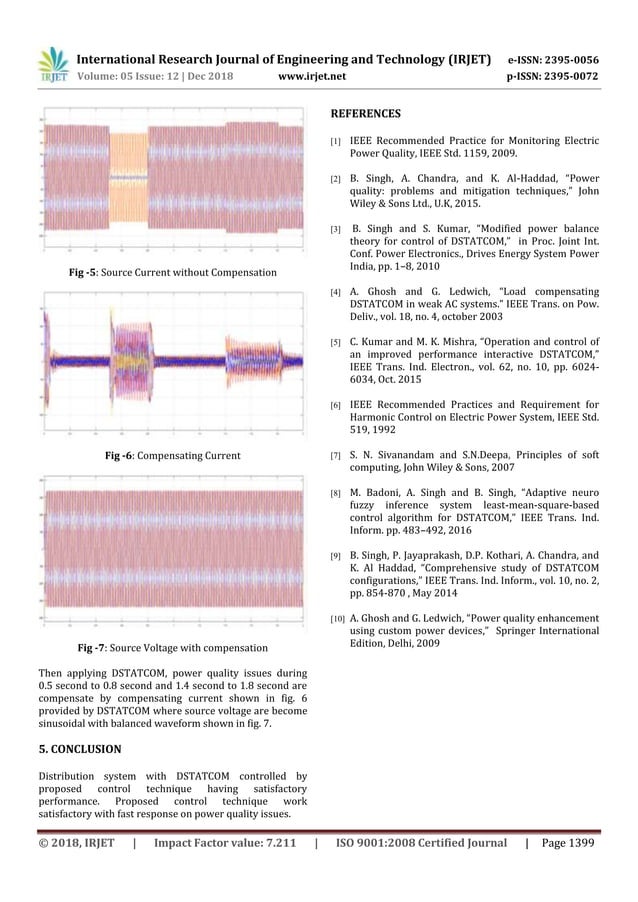 Irjet Power Quality Improvement By Dstatcom Control By Artificial 5675